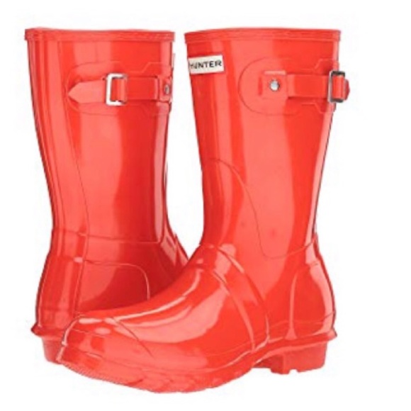 Hunter | Shoes | Hunter Original Short Gloss Orange Rain Boots | Poshmark